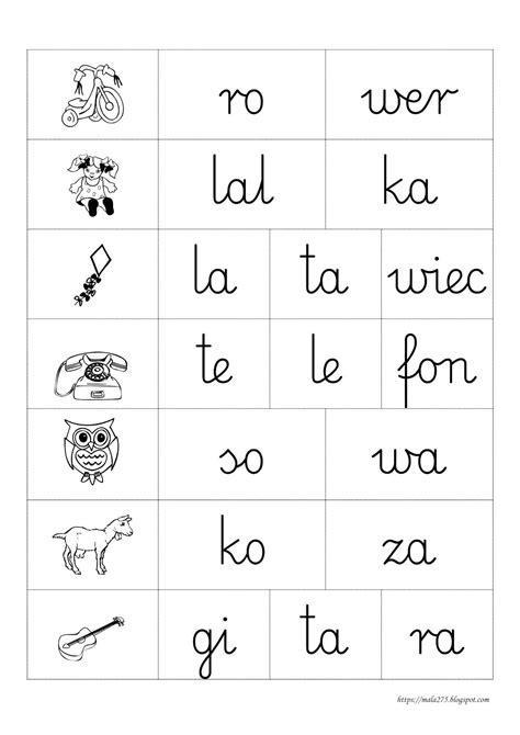 Sylaby I Litery Karty Pracy Do Druku Do Nauki Czytania Za Darmo Artofit