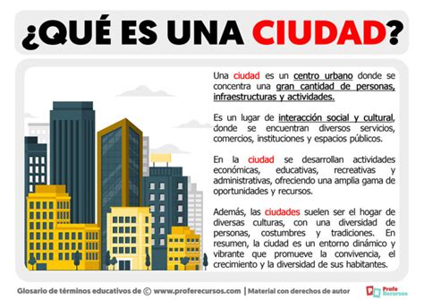 Qué es una Ciudad Definición de Ciudad