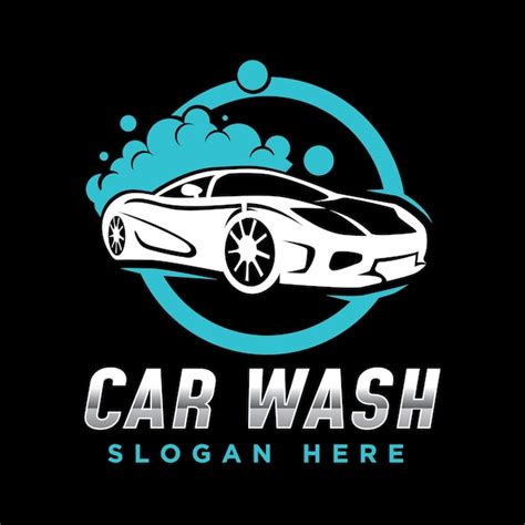 Diseño de logotipo de lavado de autos elegante ilustración de vector de
