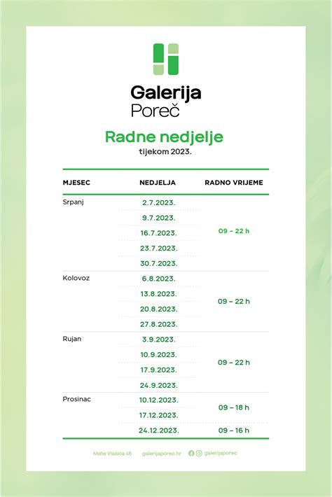 Radne nedjelje Galerija Poreč