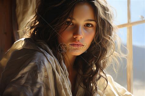 窗前女的子插画图片下载 正版图片600776537 摄图网