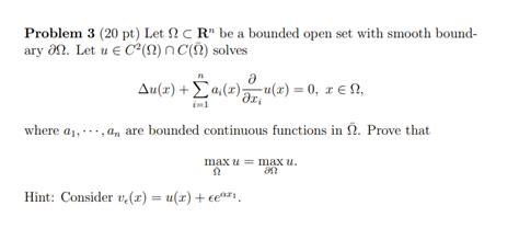 solved problem 3 20 pt let Ω⊂rn be a bounded open set with