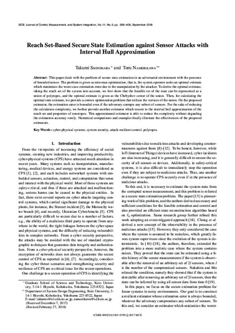 pdf reach set based secure state estimation against sensor attacks with interval hull