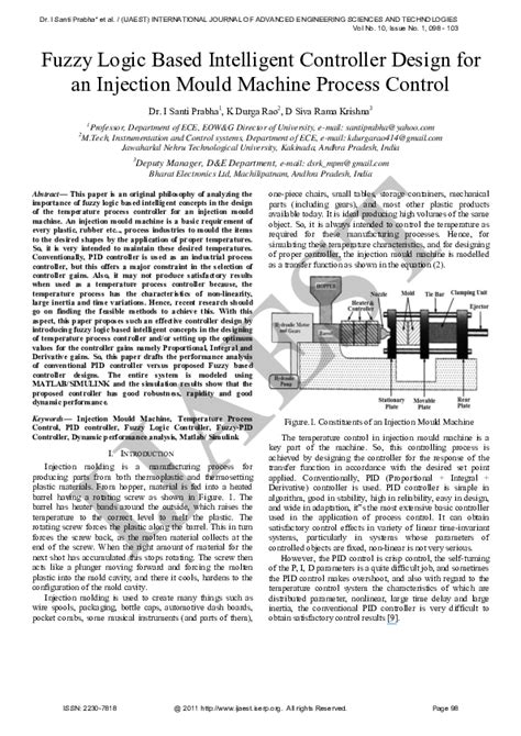 pdf fuzzy logic based intelligent controller design for an injection mould machine process