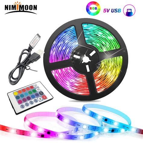 Bande lumineuse LED RGB 2835 alimentée par USB avec télécommande Non