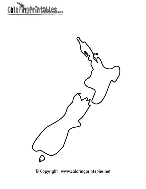 New Zealand Map Coloring Page A Free Travel Coloring Printable