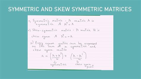 symmetric and skew symmetric matrices