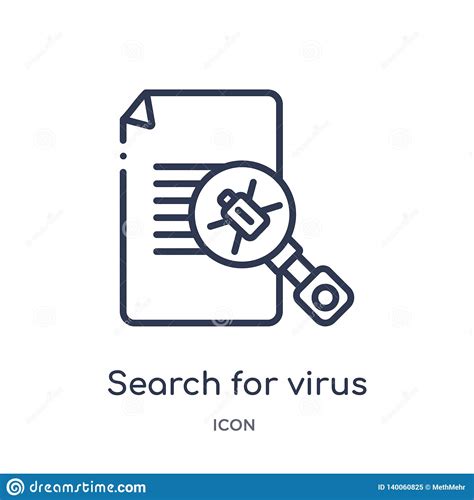 Linear Search For Virus Icon From Internet Security Outline Collection