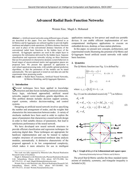 pdf advanced radial basis function networks