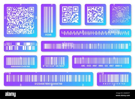 Modern Colorful Product Barcodes And QR Codes Identification Tracking