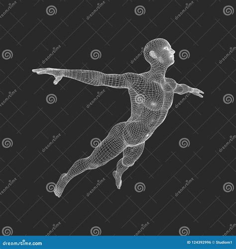 Hovering In Air Man Floating In The Air D Model Of Man Human Body