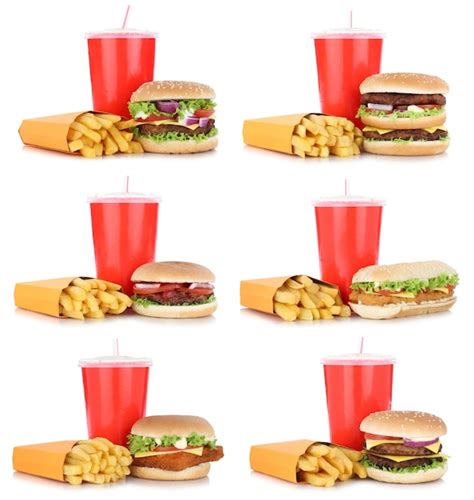Premium Photo Hamburger Collection Set Cheeseburger And Fries Menu