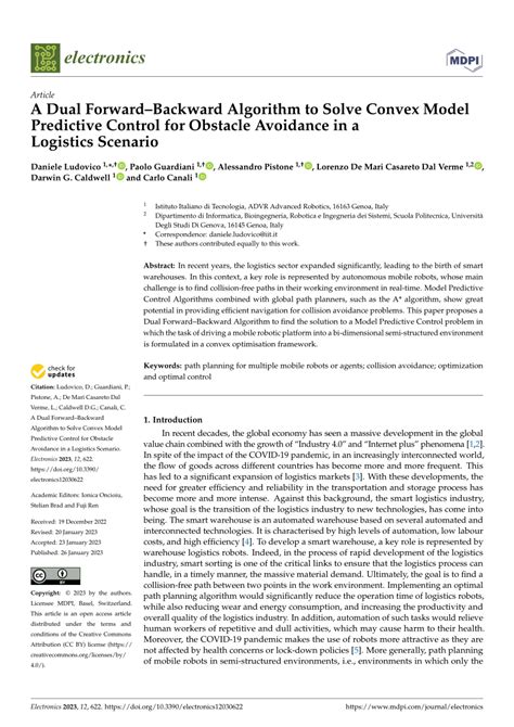 pdf a dual forward backward algorithm to solve convex model predictive control for obstacle