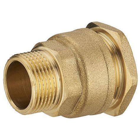 Raccord mâle droit pour tuyau polyéthylène M20 27 D25 mm Laiton