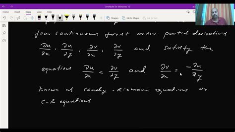 cauchy riemann equation in cartesian form youtube