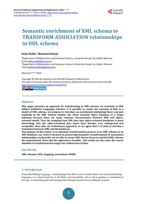 pdf semantic enrichment of xml schema to transform association relationships in odl schema