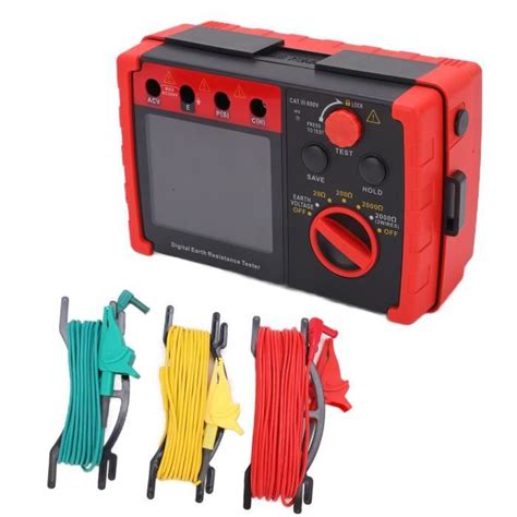 Qiilu Compteur de résistance de terre numérique GT5105A 2000Ω testeur