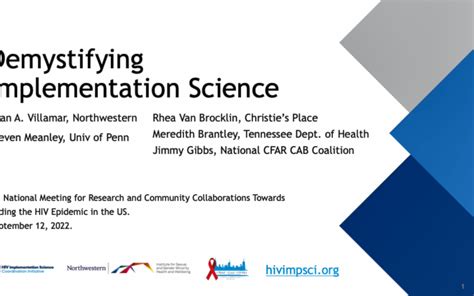 Demystifying Implementation Science HIV Implementation Science