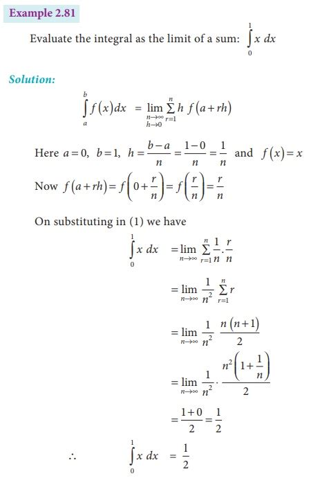 Definite Integral As The Limit Of A Sum Exercise And Example Solved