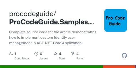 GitHub Procodeguide ProCodeGuide Samples CustomUserManagement