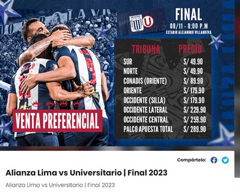 Entradas Alianza Lima vs Universitario precio y cómo comprar los