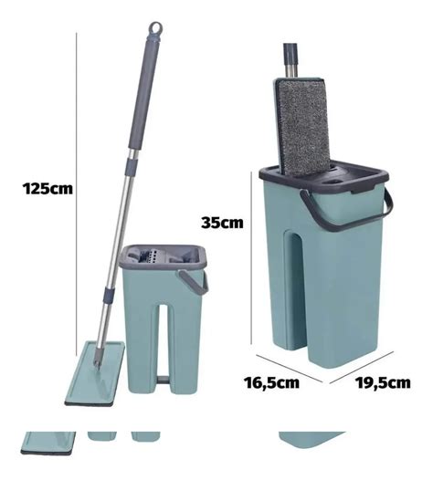 Rodo Flat Mop E Balde Lava E Seca Profissional 2 Refis MIX ELETRO