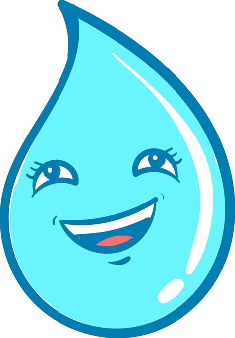 Gota De Agua Feliz Ilustraci N Vector Sobre Un Fondo Blanco