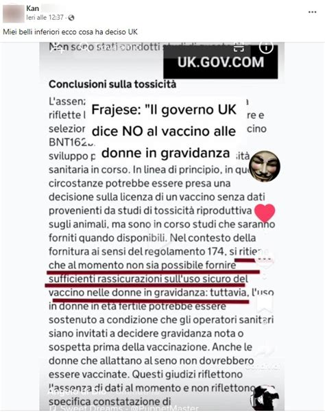 No Il Regno Unito Non Ha Recentemente Sconsigliato Il Vaccino Anti