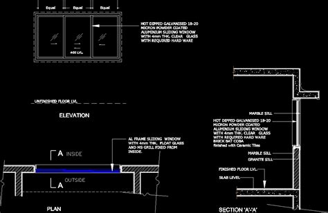 Sliding Window DWG Plan For AutoCAD Designs CAD