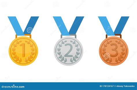 Medaglia D Oro D Argento E Di Bronzo Al Primo Secondo E Al Terzo Posto