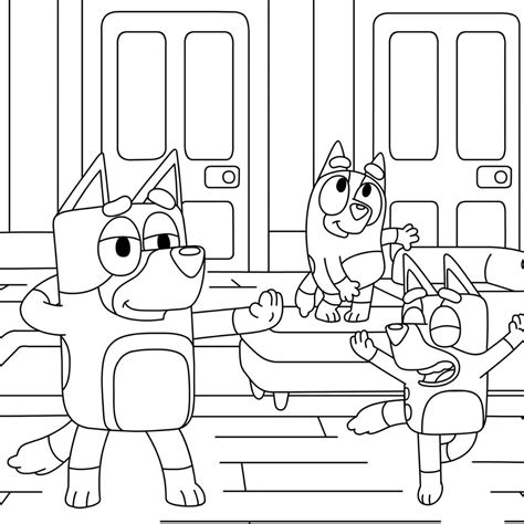 Coloriage Bluey à imprimer avec Tête à modeler