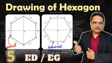 how to draw hexagon in engineering drawing drawing of regular hexagon hexagon youtube