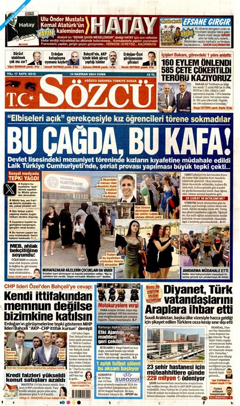 Sözcü Gazetesi 14 Haziran 2024 Cuma