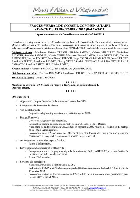 Calaméo Pv Conseil 15 déc 2022
