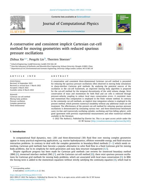 pdf a conservative and consistent implicit cartesian cut cell method for moving geometries