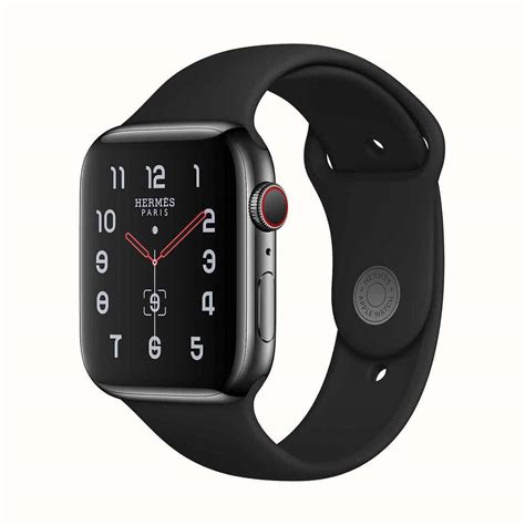Herm S Noir Swift Leather Series Mm Apple Watch Space Black Double