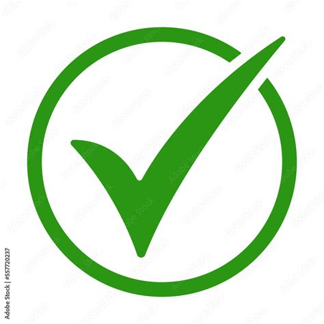 Green Tick Check Mark Icon Vector Stock Vector Adobe Stock