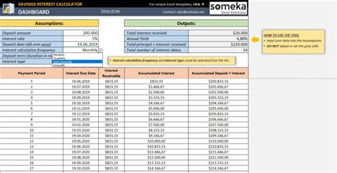 Excel Savings Interest Calculator Personal Tools Simple Compound