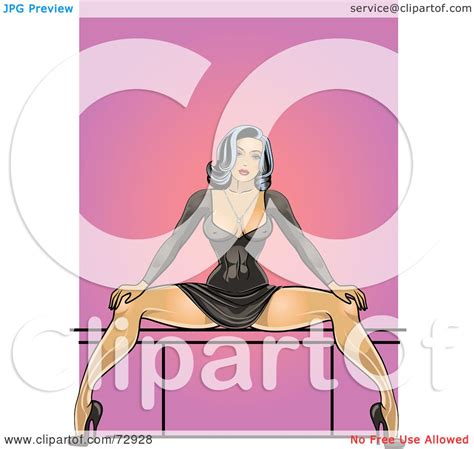 Royalty Free RF Clipart Illustration Of A Sexy Pinup Woman In A Black