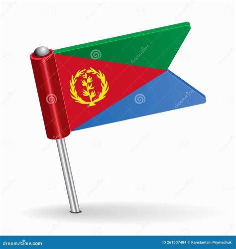 Eritrean Flag Map Pointer Layout Vector Illustration Stock Vector