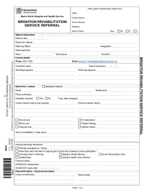 Fillable Online Mn Brighton Rehabilitation Service Referral