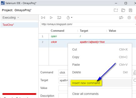 new selenium ide using ‘select frame command qafox