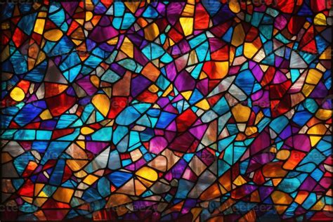 Stained Glass Background Colorful Stained Glass Background Stained Glass Texture Ai