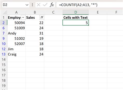 Excel How To Count Filtered Cells With Text