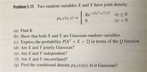 solved two random variables x and y have joint density