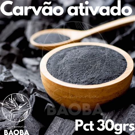 Carvão Ativado em Pó Pct 30grs Estética Sabonete artesanal