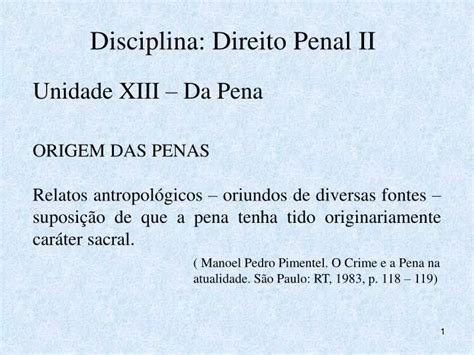 PPT Disciplina Direito Penal II PowerPoint Presentation Free