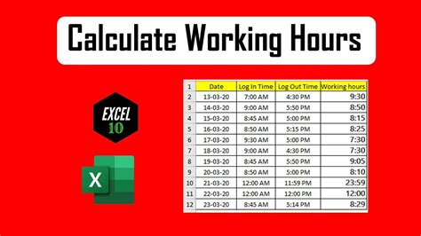 How To Calculate Total Hours From Time In And Time Out In Excel