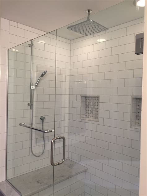 White Subway Shower Tile Ideas Design Corral
