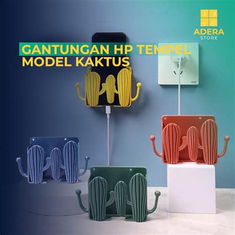 Jual Gantungan Holder HP Remote Tv Ac Tempel Dinding Multifungsi Motif